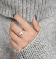 China Rose gold Women 925 Sterling Silver Bridal Marquise Jewelry Faceted Oval cut Moonstone Engagement Ring For Women for sale