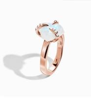 China Trendy Jewelry Raw Moonstone Ring Sterling Silver 925 Irregular Three Prongs Women Jewelry for sale