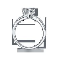 China 1.30CT White Moissanite  And  Sapphire Platineve Diamonds Jewelry  Engagement Women Ring for sale