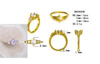 China Natural Lavender Quartz Ring , 925 Sterling Silver Rose Gold Plated Five Stone Ring for sale