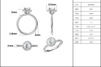 China 925 Sterling Silver Jewelry Diamond Moissanite Engagement Rings Round Shaped Dainty Band Ring for sale
