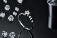 China Lady 9k Round 7.5mm Moissanite Silver Ring Open Fashion Grandeur Jewelry for sale