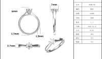 China Minimalist Wedding Jewelry 9K Silver Ring Round Cut White Moissanite CZ for sale