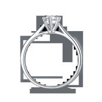 China Minimalist Wedding Jewelry 9K Silver Ring Round Cut White Moissanite CZ for sale