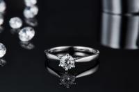 China Minimalist Wedding Jewelry 9K Silver Ring Round Cut White Moissanite CZ for sale