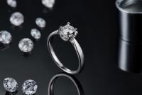 China Square White Moissanite 9K Silver Ring CZ Minimalist Wedding Jewelry for sale