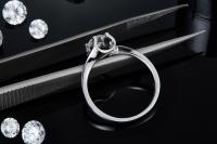 China RD 4MM Trapezoidal White Moissanite 9K Silver Ring CZ Minimalist Wedding Jewelry for sale