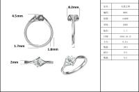 China Women 3 Carat Natural Moissanite Ring Gemstone Wedding Promise Engagement for sale