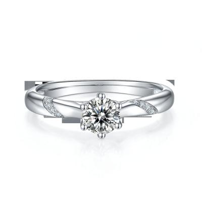 China White 925 Sterling Silver Custom Moissanite Ring Engagement for sale
