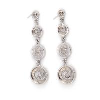 China 925  With Sterling Silver Greek  Key  Blue Opal Dangle Meander Meandros Earrings For Women for sale