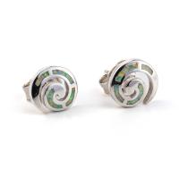 China 925  With Sterling Silver Vintage Greek  Key  Blue   Meander Opal  Spiral Stud Earrings For Women for sale