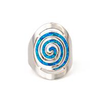 China 925  With Sterling Silver Greek  Key  Blue   Meander Opal  Spiral Engagement Earrings For Women for sale