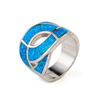 China 925  With Sterling Silver Greek  Key Natural  Blue   Meander Opal  Ring Real Fire Opal Jewelry for sale