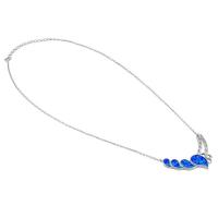 China 925  With Sterling Silver  Blue  Lab  Opal Anthurium Bouquet Greek  Pendant   Fire Opal Jewelry for sale