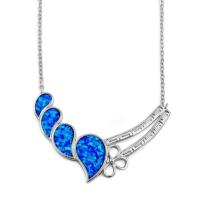 China 925  With Sterling Silver  Blue  Lab  Opal Anthurium Bouquet Greek  Pendant   Fire Opal Jewelry for sale