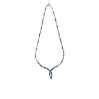 China 925  With Sterling Silver Greek  Unique Pattern  Designs Bule  Opal  Meander Round  Necklace for sale