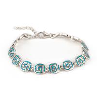 China 925  With Sterling Silver  Quanlity Opal Greek  Emerald Birthstone Infinity Key   Opal  Bracelet for sale