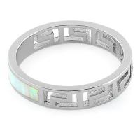 China 925  With Sterling Silver High Quality Blue Opal Greek  White Lab Opal Engagenent Ring For Girls for sale