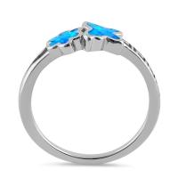 China 925  With Sterling Silver High Quality Blue Opal Greek  White Lab Opal Engagenent Ring For Girls for sale