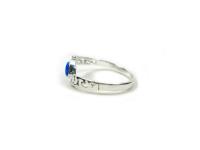 China Sterling Sliver 925 Ancient Greek  Meander Key Modern Fire Rainbow Blue  Opal Engagement Ring for sale