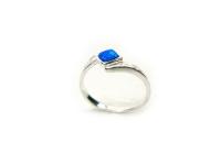 China Sterling Sliver 925 Ancient Greek  Meander Key Modern Fire Rainbow Blue  Opal Engagement Ring for sale
