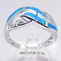 China Sterling Silver Wholesale Jewelry Greek Blue Lab Opal  Wedding Ring Synthetic Opal Jewelry for sale