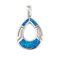 China Girl Meander Natural Blue Greek Opal Pendant With 925 Sterling Silver for sale