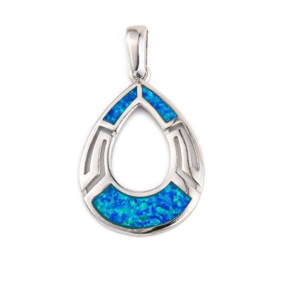 China Girl Meander Natural Blue Greek Opal Pendant With 925 Sterling Silver for sale
