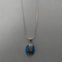 China Key Design Meandros Opal Pendant Necklace With 925 Sterling Silver for sale
