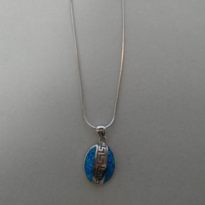China Key Design Meandros Opal Pendant Necklace With 925 Sterling Silver for sale
