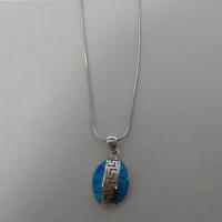 China Key Design Meandros Opal Pendant Necklace With 925 Sterling Silver for sale