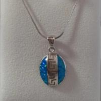 China Key Design Meandros Opal Pendant Necklace With 925 Sterling Silver for sale