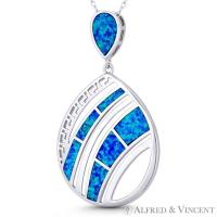 China Tear Drop Key Charm Greek Opal Jewelry 47x27mm 925 Sterling Silver Rhodium for sale
