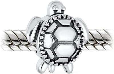 China Sea Turtle  Drop Charm Bead  with Crystals crafted in Sterling Silver For Flawless Finish for sale