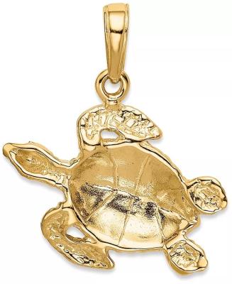 China Sea Turtle Bead  Charm Pendant Fit Euro  Style In 14k Yellow Gold for sale