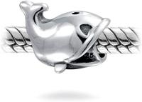 China Nautical Fishing Ocean Sea Whale Charm Bead For Women For Teen Oxidized .925 Sterling Silver Fits European Bracelet for sale