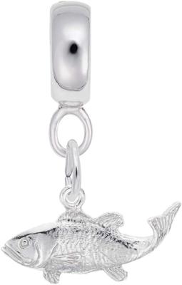 China 925 Sterling Silver Fish Charm Dangle Beads for Bracelets & Necklaces for sale