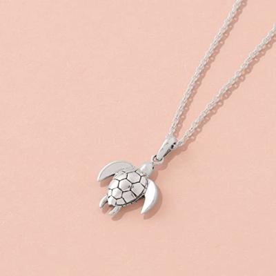China Boma Jewelry Sterling Silver Sea Turtle Animal Pendant Necklace, 18 Inches for sale