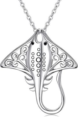China Lady tree 925 Sterling Silver Stingray Necklace Manta Ray Turtle Dolphin Charm for sale