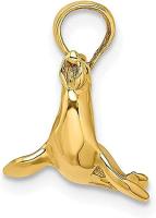 China 14k Yellow Gold 3 D Seal Charm Necklace Pendant Fish Sea Life Fine Jewelry For Women Gifts For Her for sale
