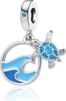 China LuxglitterLin Tropical Ocean Life Charm Sea Turtle Starfish Enamel Dangle Bead for European for sale