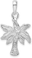 China Nautical Pave Cubic Zirconia CZ Tropical Beach Vacation Palm Tree Necklace Pendant Anklet For Women Yellow 14K Gold Plat for sale