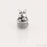 China Bracelets BISAER 925 Sterling Silver Charms Cat Dog Sloth Butterfly Fairy Heart Dangle for sale