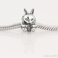 China Bracelets BISAER 925 Sterling Silver Charms Cat Dog Sloth Butterfly Fairy Heart Dangle for sale