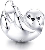 China Bracelets BISAER 925 Sterling Silver Charms Cat Dog Sloth Butterfly Fairy Heart Dangle for sale