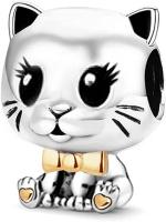 China Sitting Kitten Kitty Pet Animal Lover CAT Dangle Charm Beads For Women Teen for sale