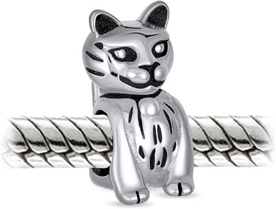 China Sitting Kitten Kitty Pet Animal Lover CAT Dangle Charm Beads For Women Teen for sale
