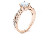 China Claw Setting 18K Rose Gold Ring 0.8ct With GH VS1 GIA Diamond for sale
