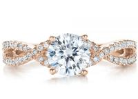 China Claw Setting 18K Rose Gold Ring 0.8ct With GH VS1 GIA Diamond for sale