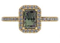 China OV6X8mm 14K Solid Gold Jewellery , Rectangle 1.3 Carat Diamond Engagement Ring for sale
